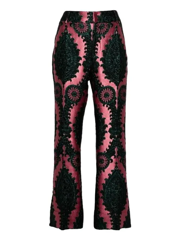 La DoubleJ Jacquard Patterned Trousers - Black
