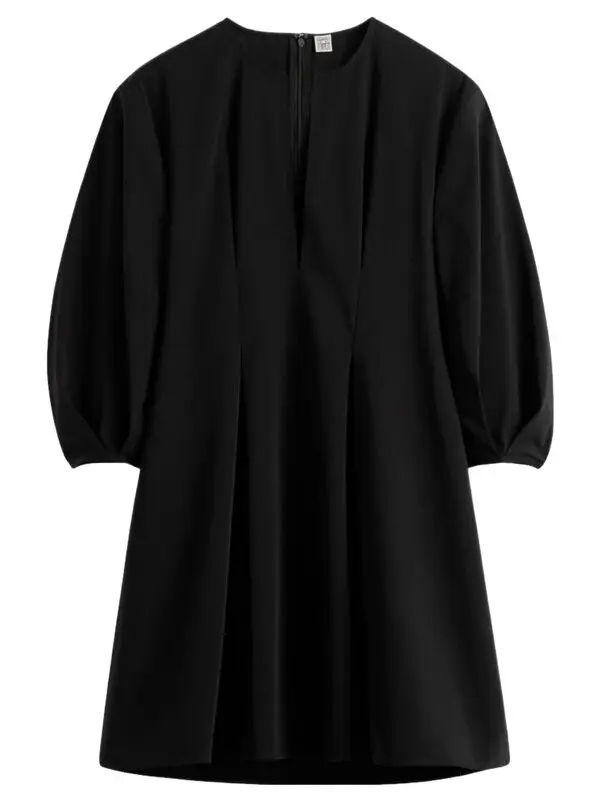 TOTEME Round Neck 3/4 Sleeve Dress - Black