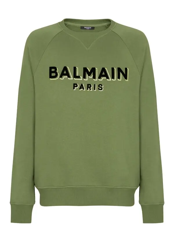 Balmain Long-sleeved Logo Sweater - Green