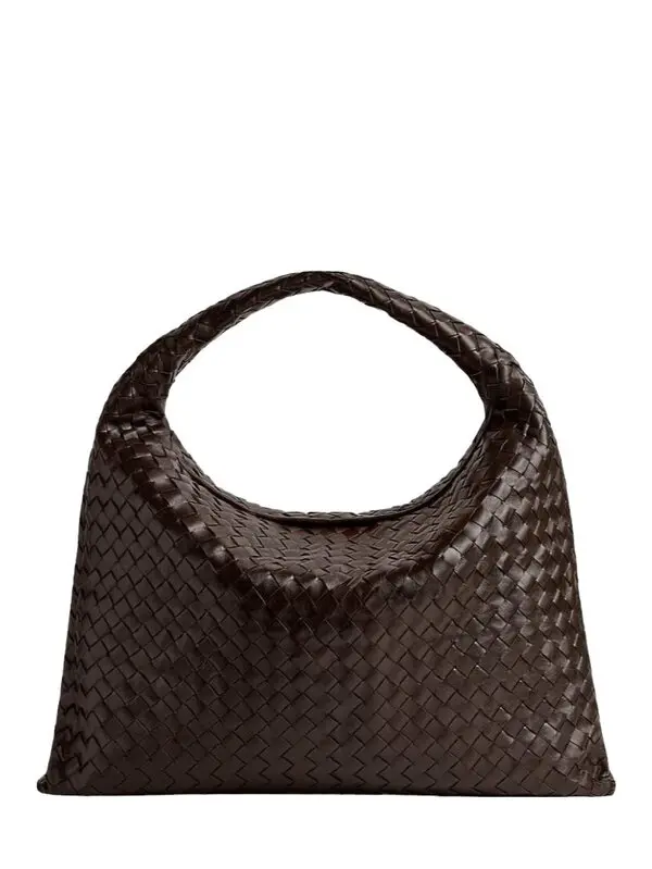 Bottega Veneta Hop Large Shoulder Bag - Chocolate Brown