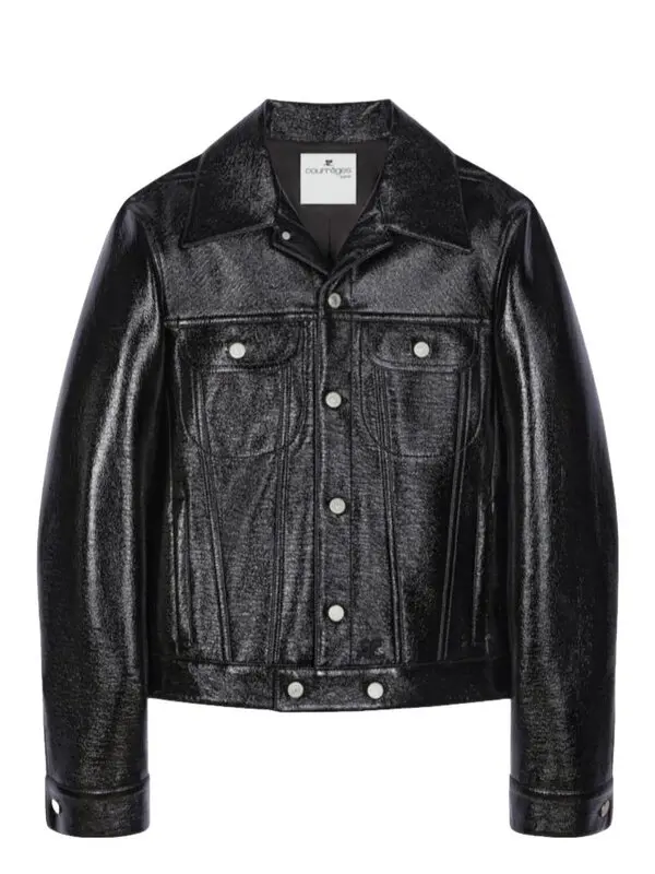 COURREGES Long-sleeved Jacket With Logo - Black