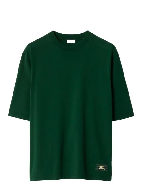 Burberry Ekd Logo-patch Crewneck T-shirt - Ivy