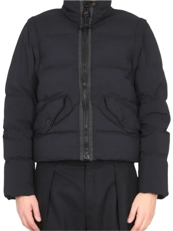 TEN C High-neck Zipped Padded Jacket - Black