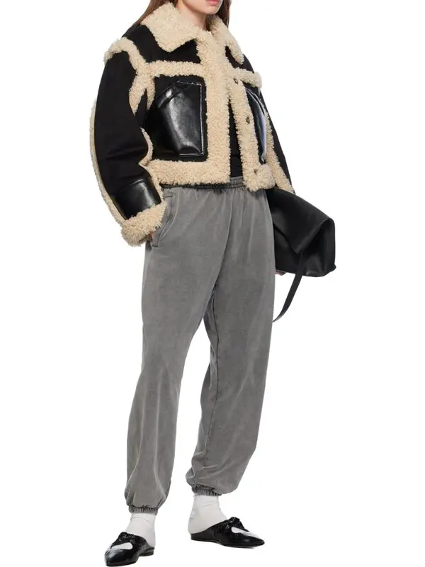 STAND STUDIO Faux Fur Lined Jacket - Black/natural White