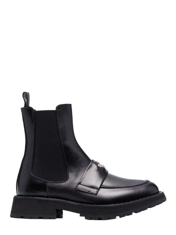 Alexander McQueen Chelsea Boots With Silver Rivet Detail - Black