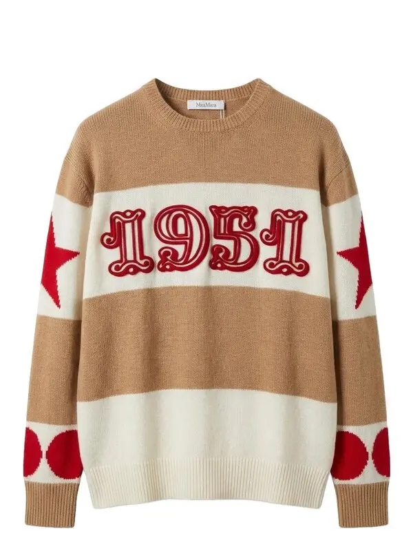 Max Mara Long Sleeve Sweater With Pattern - Multicolor