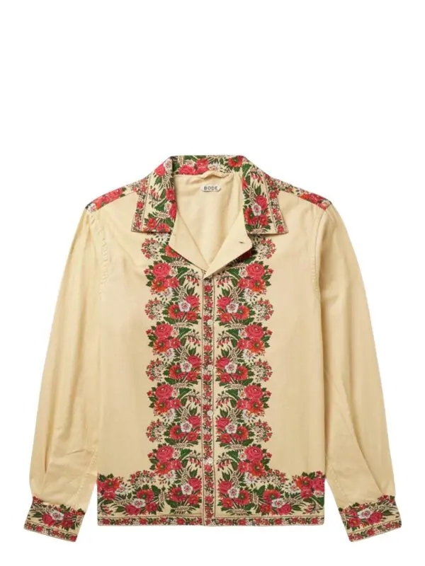BODE Long Sleeve Shirt With Floral Print - Nude