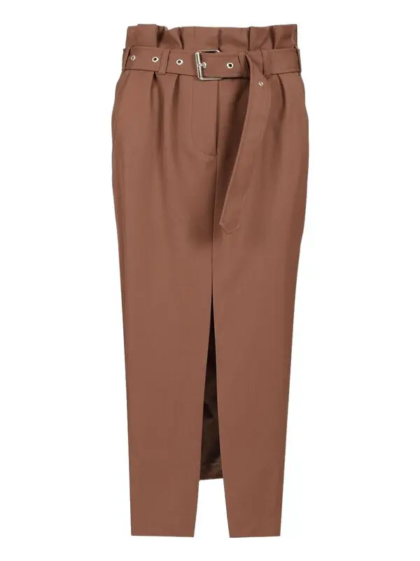 Dries Van Noten Belted Midi Skirt - Brown