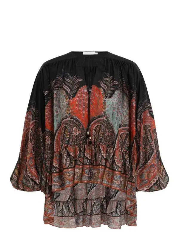 Zimmermann Rhiannon Ruffle Billow Blouse - Black