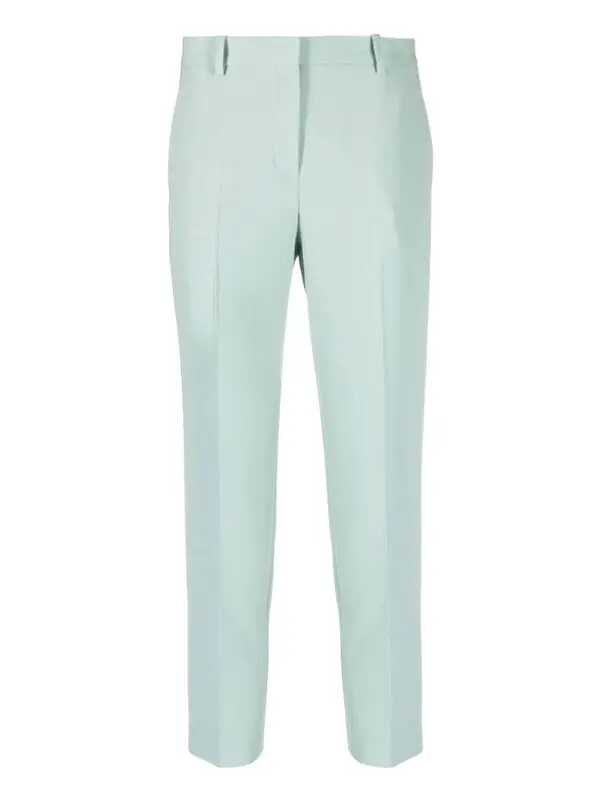 Theory Tapered Cropped Trousers - Green