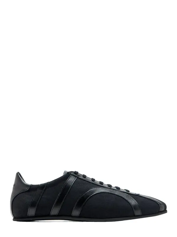 TOTEME Leather-panel Recycled-cotton Sneakers - Black