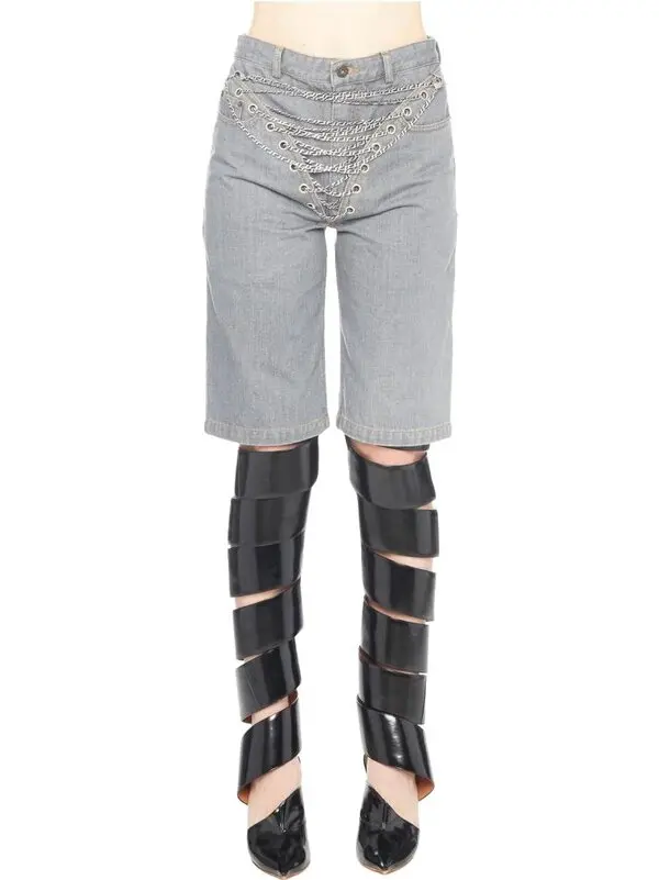 Y/project Front Cross-chain Trim Shorts - Gray