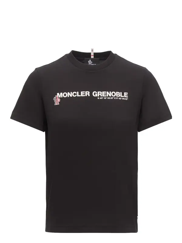 Moncler Logo Print Crewneck T-shirt - Black
