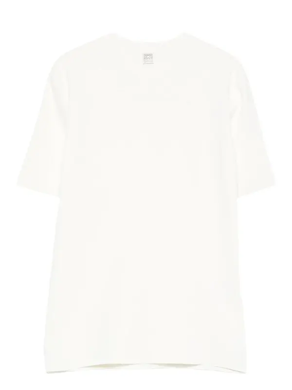 TOTEME Short Sleeve Knit Top - White