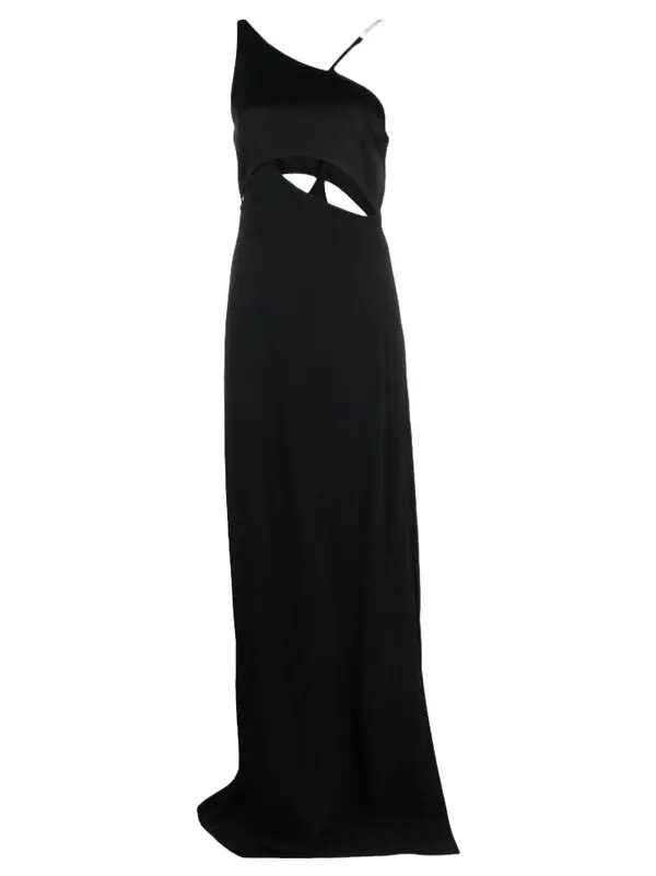 Givenchy One-shoulder Cut-out Gown - Black
