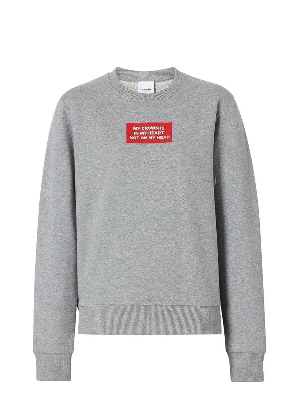Burberry Logo Printed Hoodie - Gray