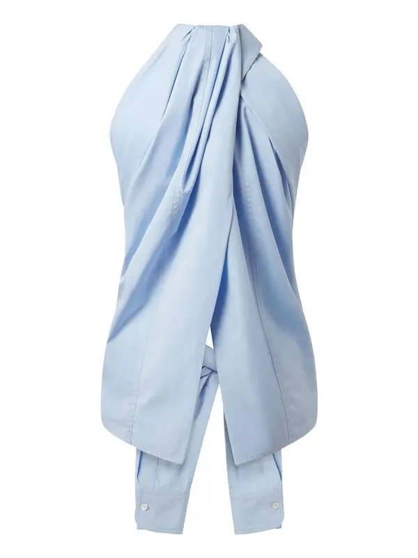 Stella McCartney Halterneck Paneled Sleeveless Top - Blue