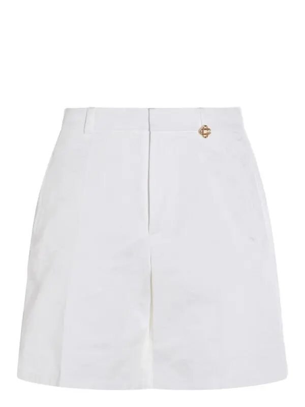 Casablanca Monogram Textured Pleated Shorts - White
