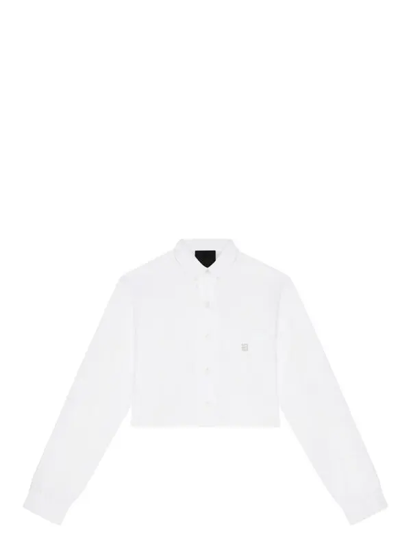 Givenchy Logo Plaque Collared Shirt - White