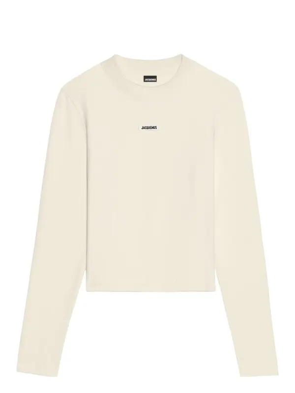 Jacquemus Le Gros Grin Logo Detail Long Sleeve T-shirt - Light Beige