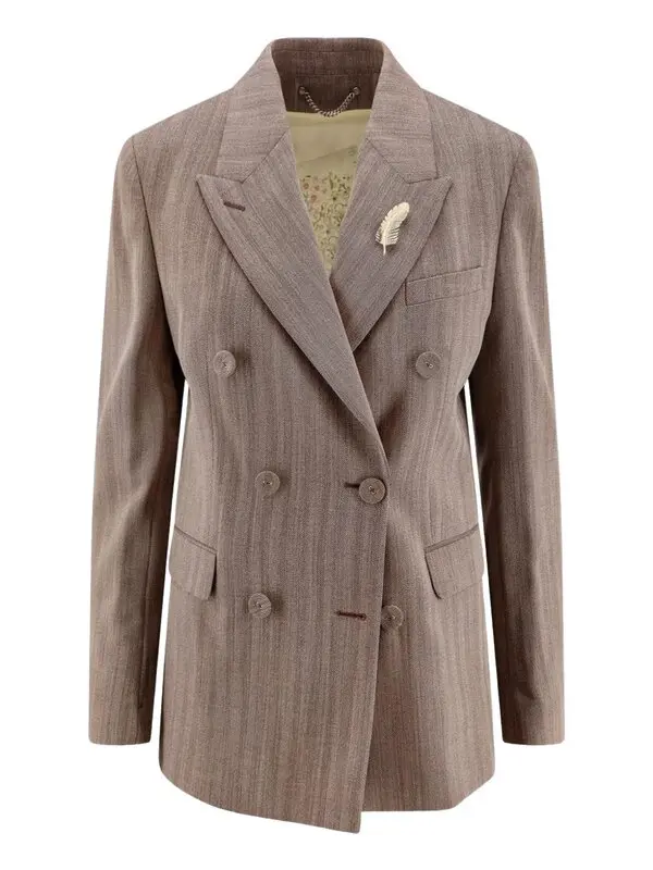 GOLDEN GOOSE Double Breasted Tailored Blazer - Gray