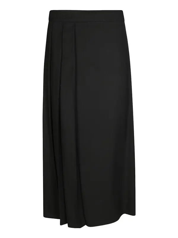 P.a.r.o.s.h Pleated Midi Skirt With Pockets - Black