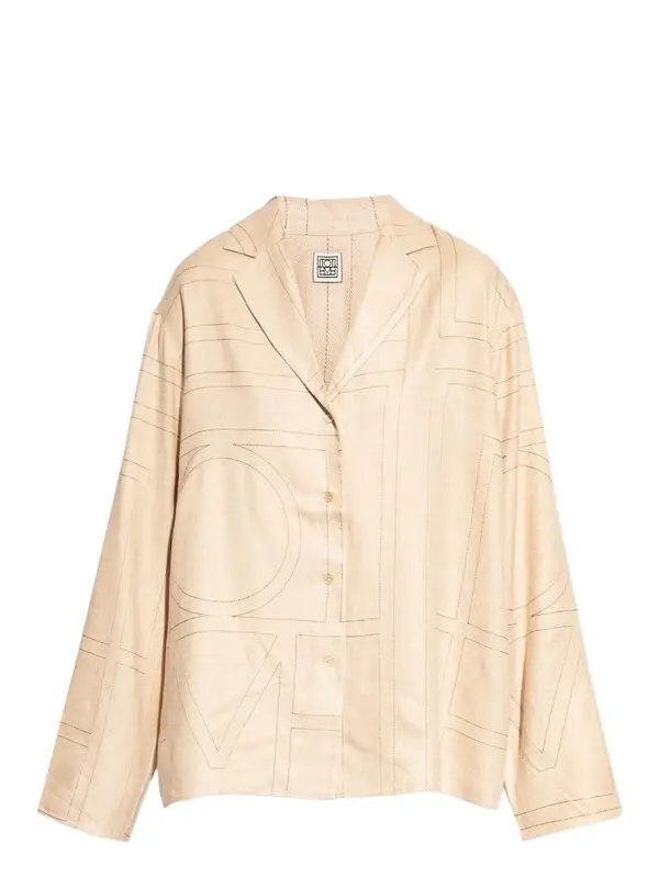 TOTEME Embroidered Long-sleeve Blouse - Nude