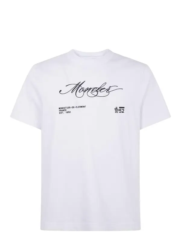 Moncler Embroidered Logo Cotton T-shirt - White