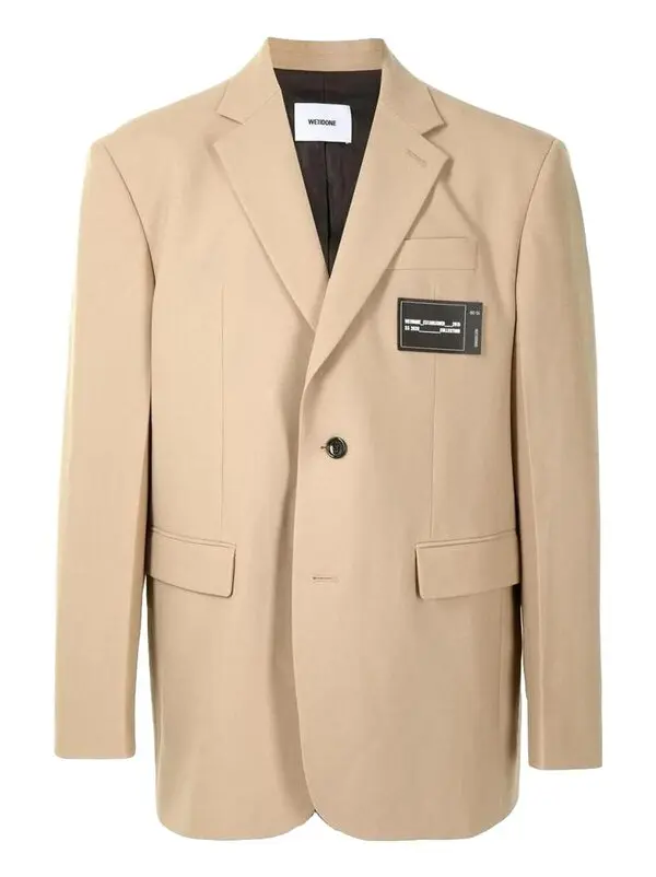 We11Done Logo-patch Single-breasted Blazer - Nude