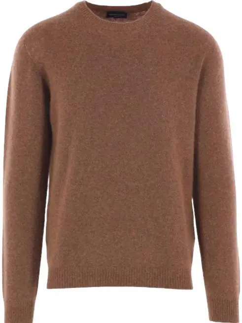 ROBERTO COLLINA Round Neck Long Sleeve Sweater - Brown