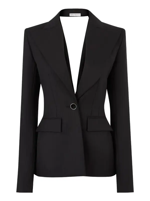 Nina Ricci Single-breasted Jacket With Draped Back - Black