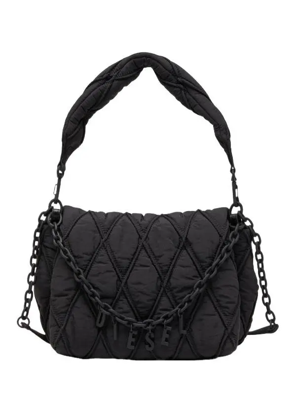 DIESEL® Medium Charm-d Quilted Shoulder Bag - Black