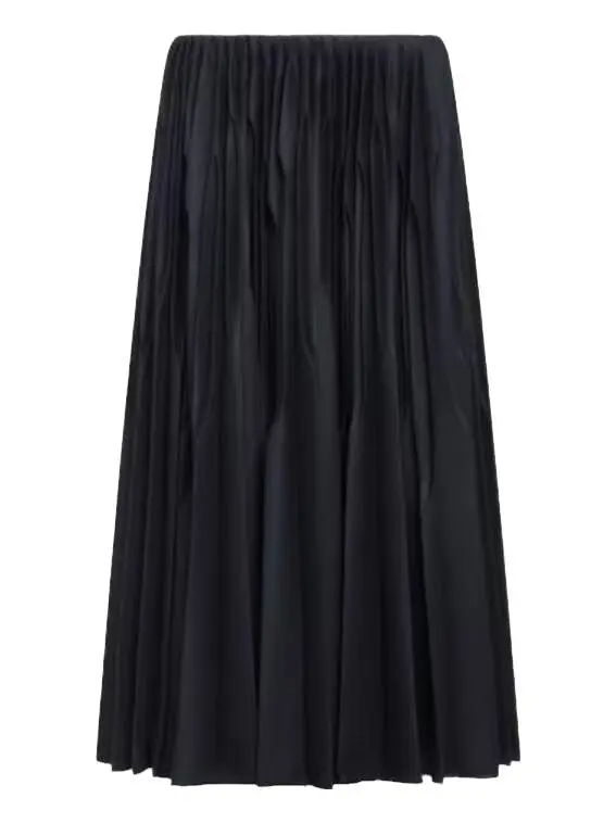Alaïa Pleated Midi Skirt - Anthracite