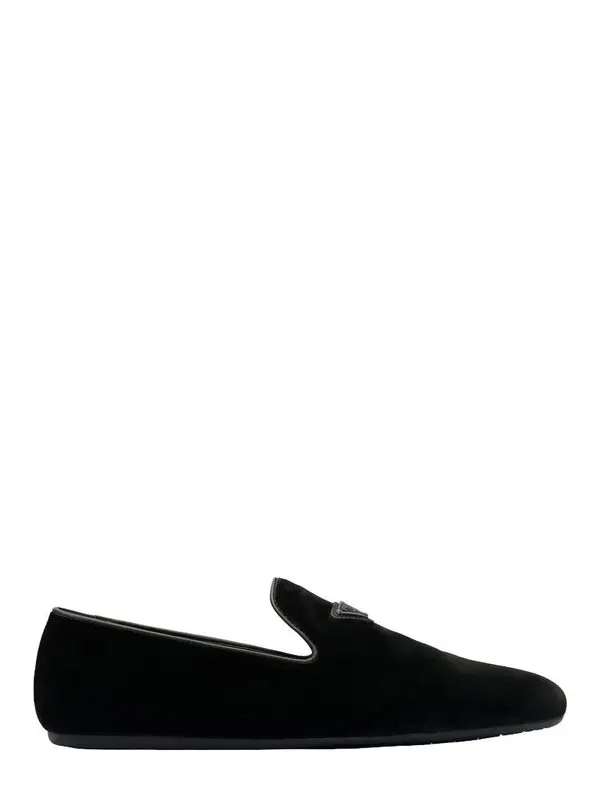 Prada Velvet Slip-on Shoes - Black