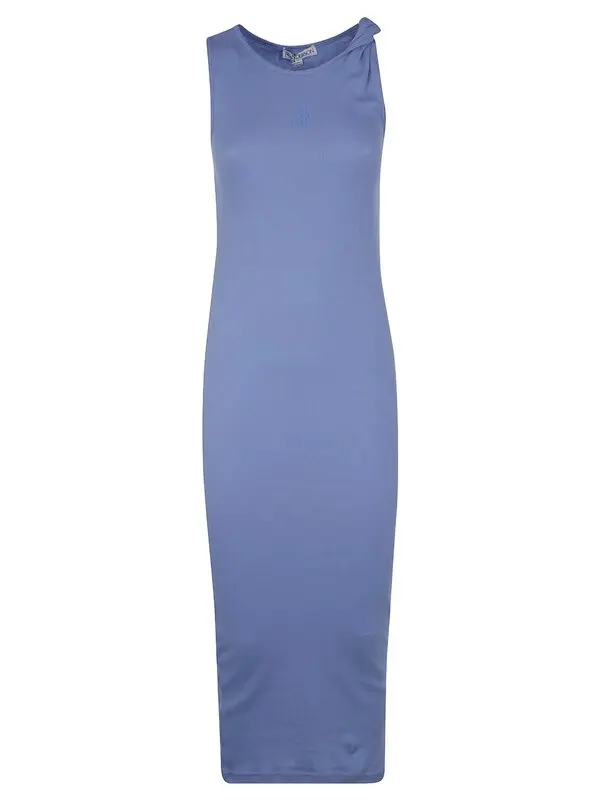 J.W.ANDERSON Jw Anderson Logo-embroidered Twisted Strap Maxi Dress - Sky Blue