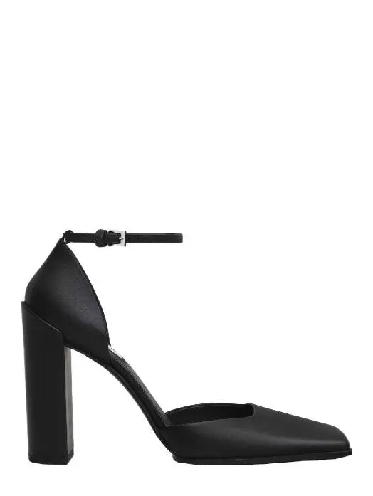 Alaïa Square D'orsay Pumps With Block Heel And Ankle Strap - Black