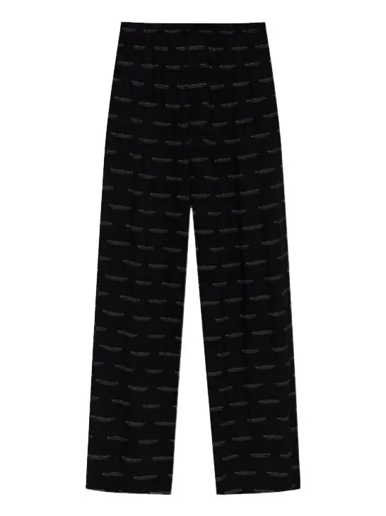 Balenciaga Monogram Loose Fit Trousers - Black