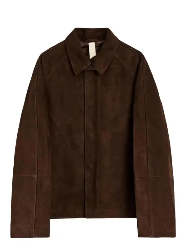 SUNFLOWER Long-sleeved Suede Jacket - Dark Brown