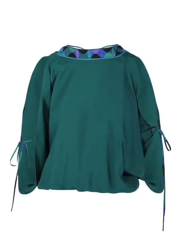 Emilio Pucci Printed Cape Blouse - Blue