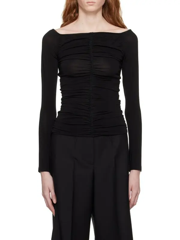 Givenchy Ruched Long-sleeved Top - Black