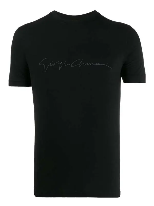 Giorgio Armani Logo Print Crewneck T-shirt - Black