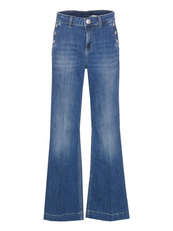 Liu Jo Button Detailed Flared Jeans - Blue