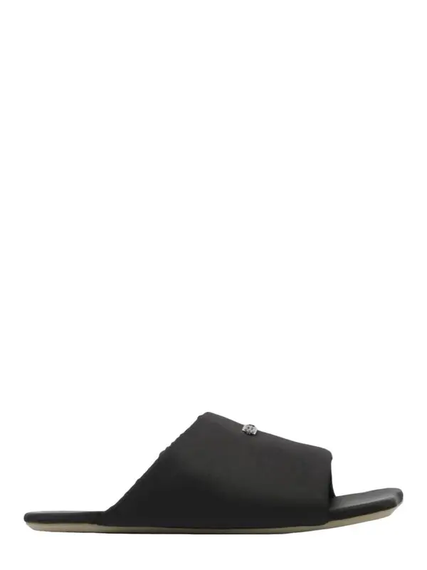 MAISON MARGIELA Logo Plaque Open Toe Slip-on Sandals - Black