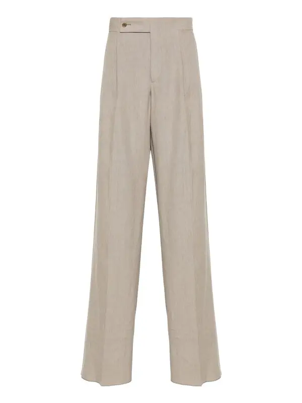 Giorgio Armani Straight Leg Dart Detailed Trousers - Nude