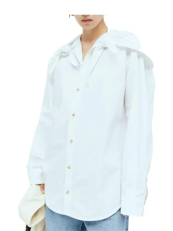 Bottega Veneta Knot Detailed Compact Shirt - White