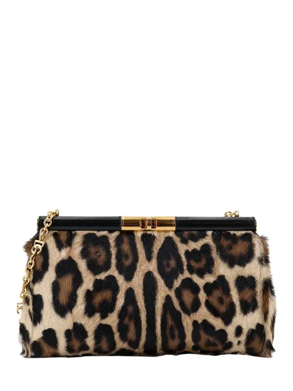 Dolce & Gabbana Leopard Print Clutch Bag - Black