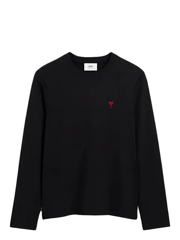 AMI Paris De Coeur Long Sleeve T-shirt - Black