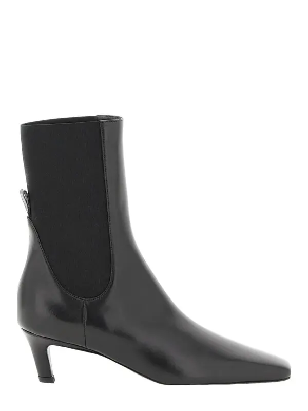 TOTEME Mid-heel Square-toe Ankle Boots - Black