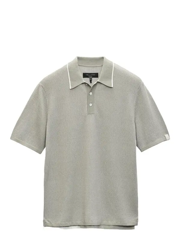 RAG  BONE Jersey Polo Shirt - Leaf Grey