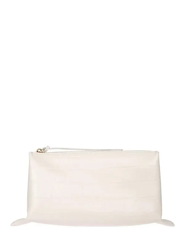 JIL SANDER Embossed Logo Crossbody Bag - White